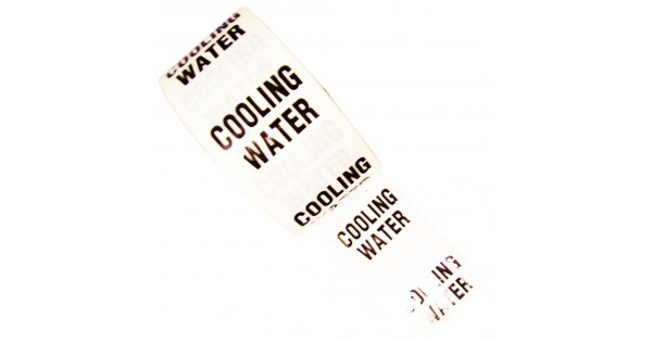COOLING WATER - White Printed Pipe Identification (ID) Tape- Campbell ...