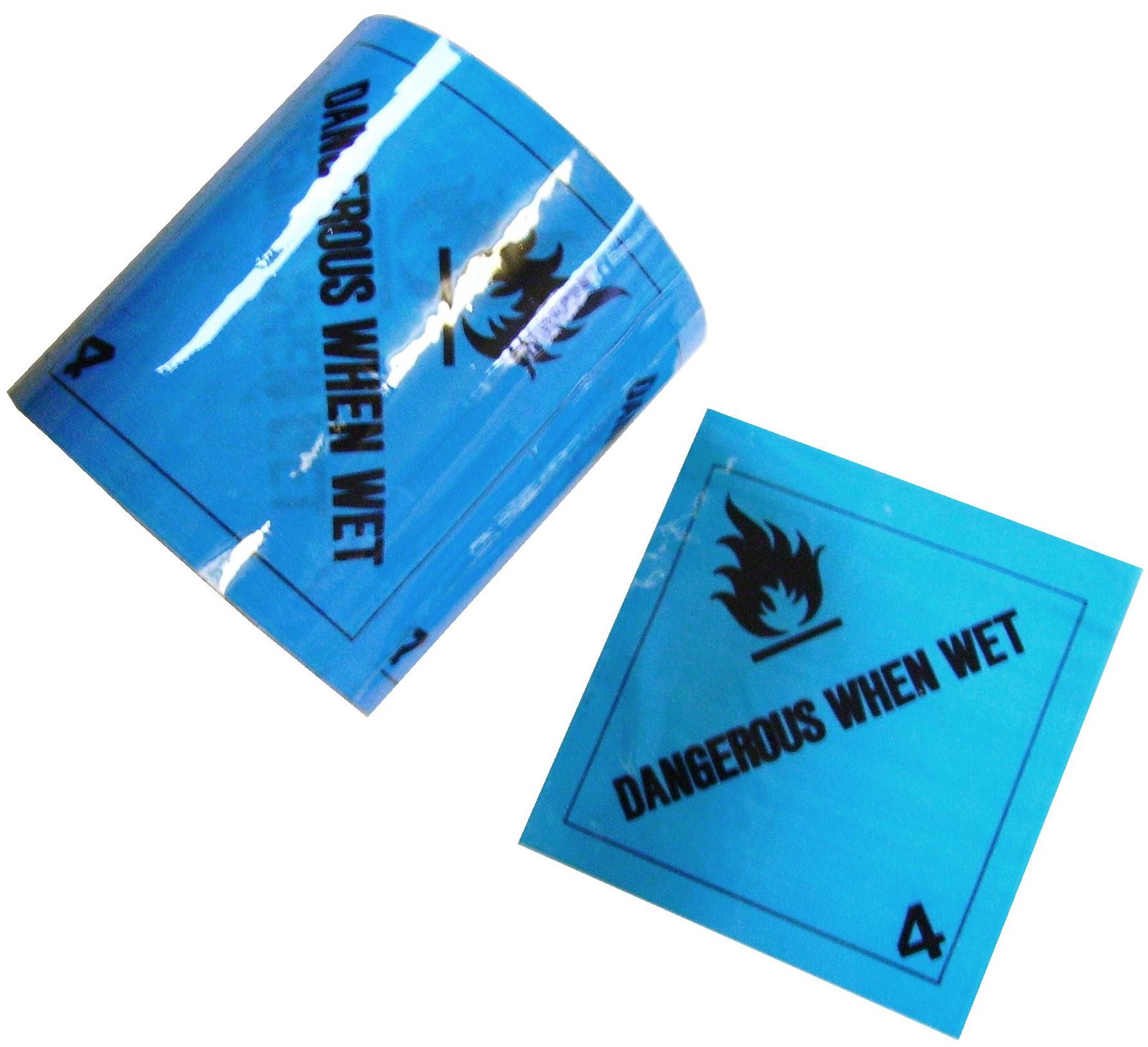 4 Dangerous When Wet - Premium Hazard Labels