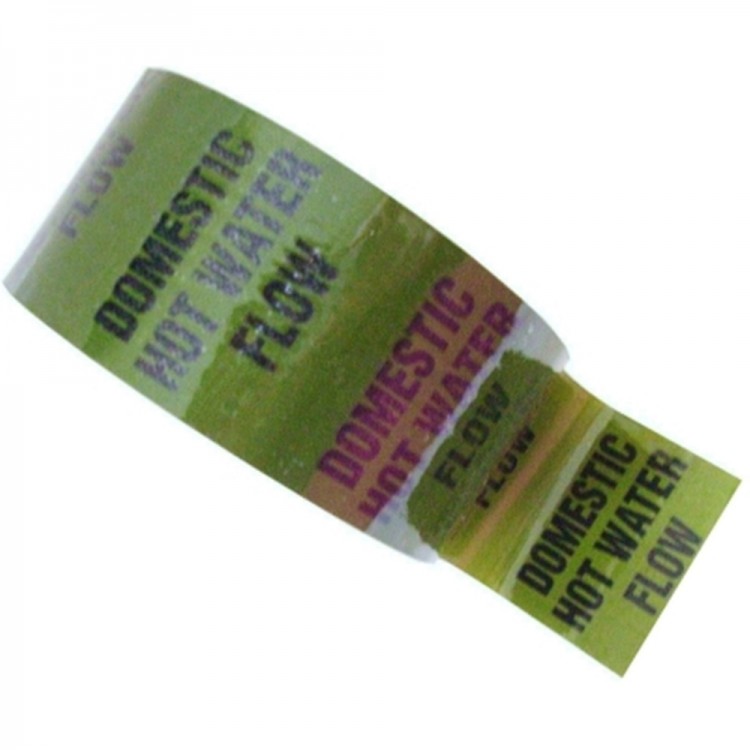 DOMESTIC HOT WATER FLOW - Coloured Printed Pipe Identification (ID ...