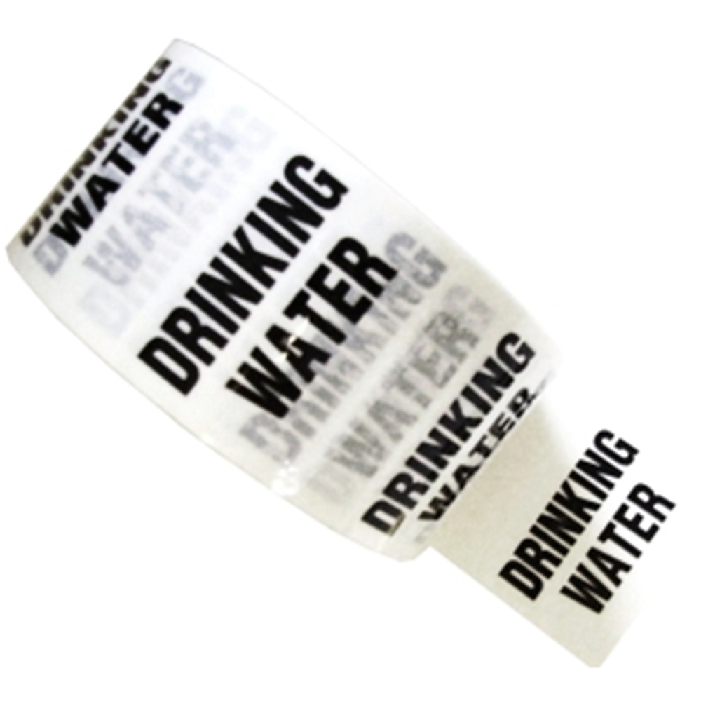DRINKING WATER - White Printed Pipe Identification (ID) Tape- Campbell ...