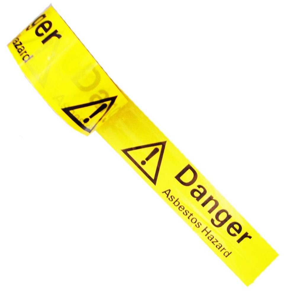 DANGER ASBESTOS HAZARD - Colour Printed Pipe Identification (ID) Tape ...