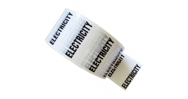 ELECTRICITY - White Printed Pipe Identification (ID) Tape- Campbell ...