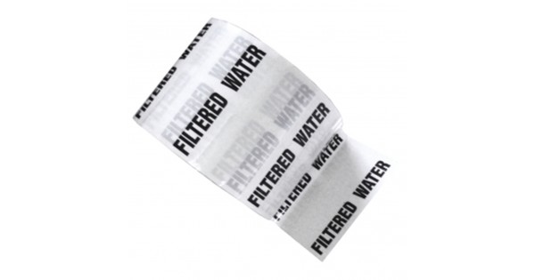 FILTERED WATER - White Printed Pipe Identification (ID) Tape- Campbell ...
