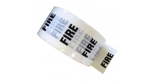 FIRE - White Printed Pipe Identification (ID) Tape- Campbell ...