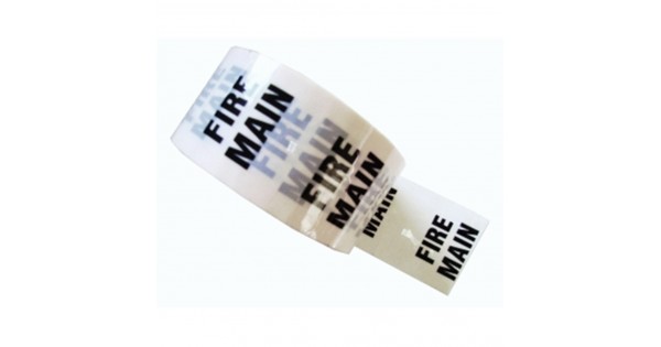 FIRE MAIN - White Printed Pipe Identification (ID) Tape- Campbell ...