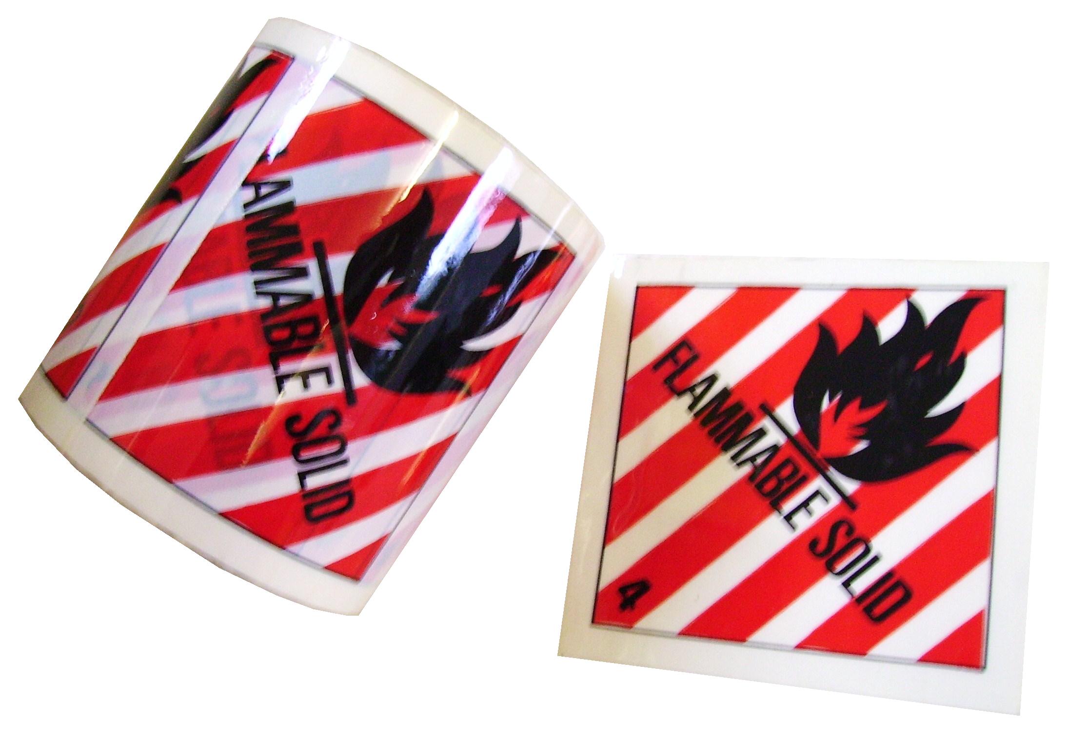 4 Flammable Solid - Premium Hazard Labels
