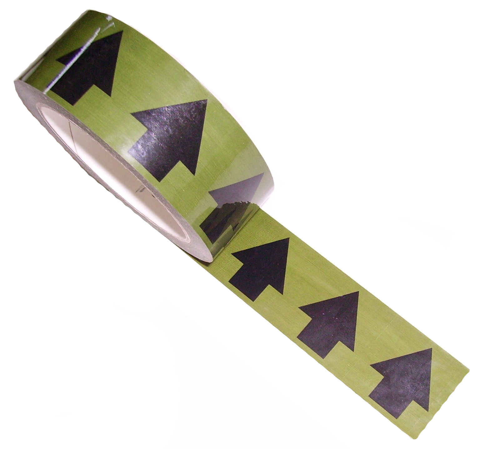 Arrows Across the Tape (38mm Black on Green) - Colour Printed Pipe ...