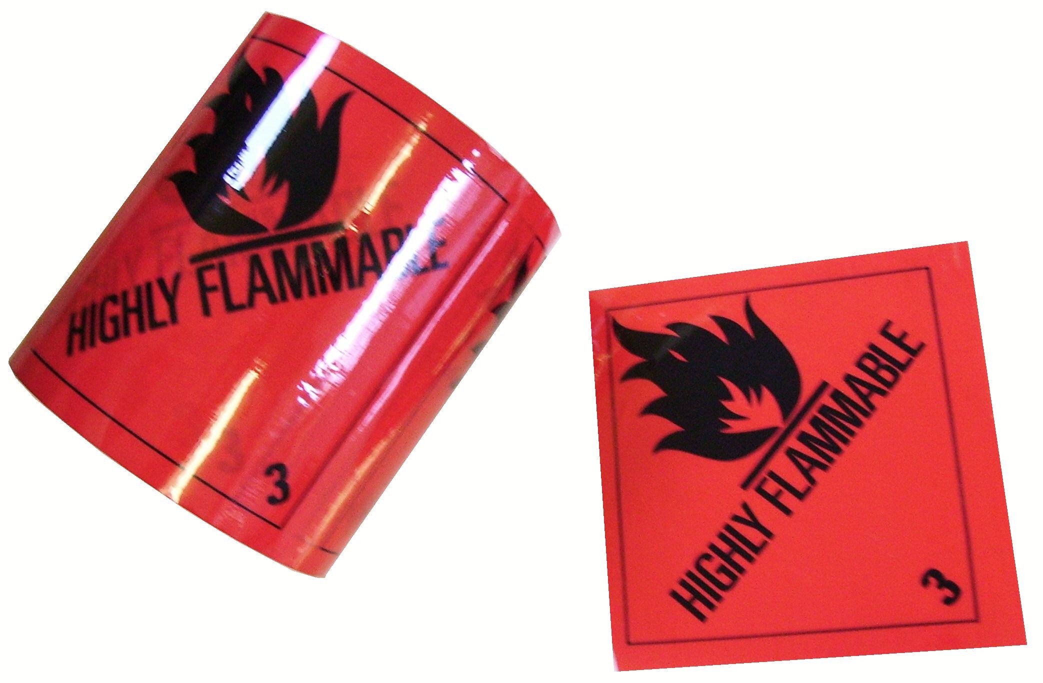 3 Highly Flammable - Premium Hazard Labels