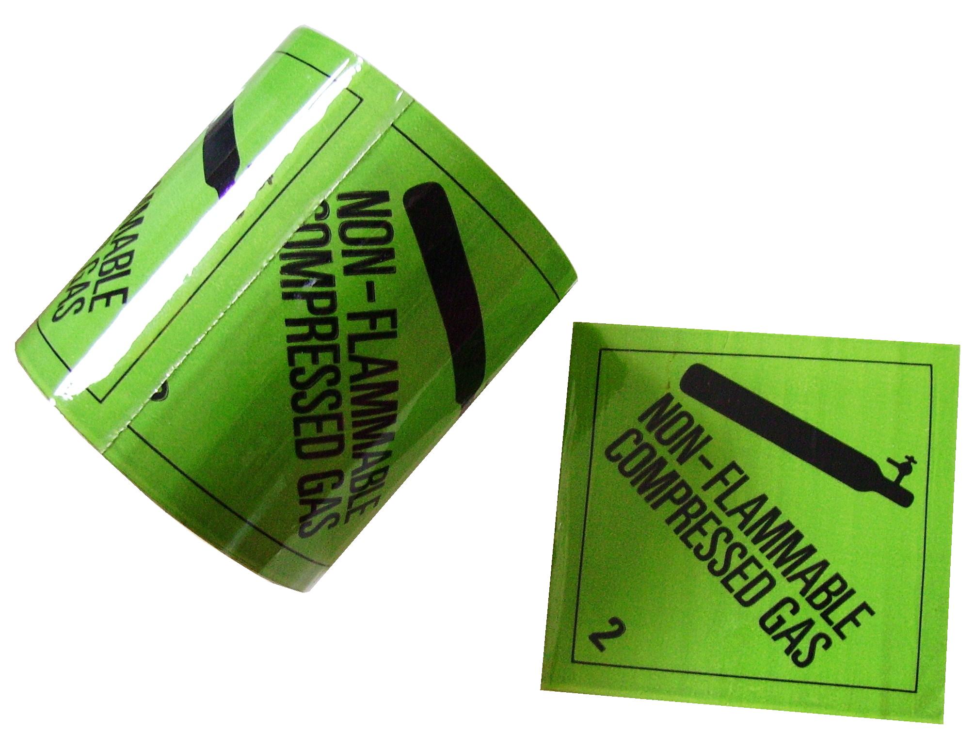 2 Non-Flammable Compressed Gas - Premium Hazard Labels