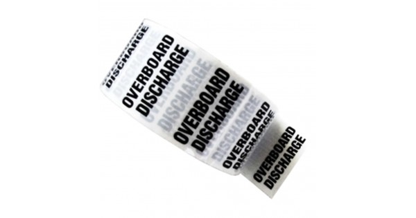 OVERBOARD DISCHARGE - White Printed Pipe Identification (ID) Tape ...