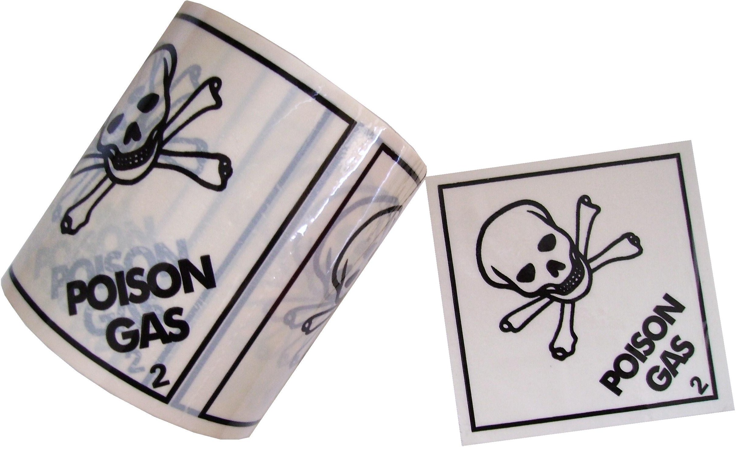 2 Poison Gas - Premium Hazard Labels