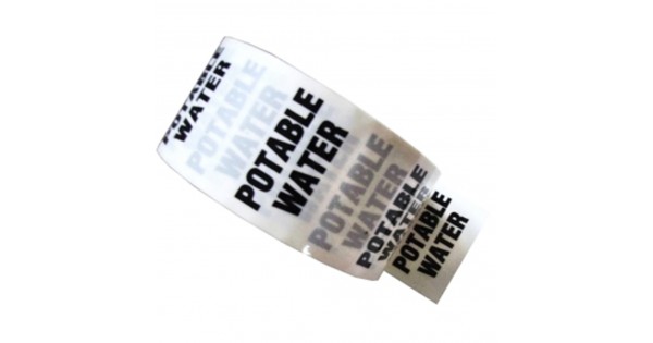 POTABLE WATER - White Printed Pipe Identification (ID) Tape- Campbell ...