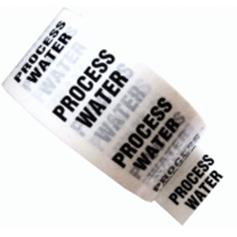 PROCESS WATER - White Printed Pipe Identification (ID) Tape- Campbell ...