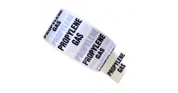 PROPYLENE GAS - White Printed Pipe Identification (ID) Tape- Campbell ...