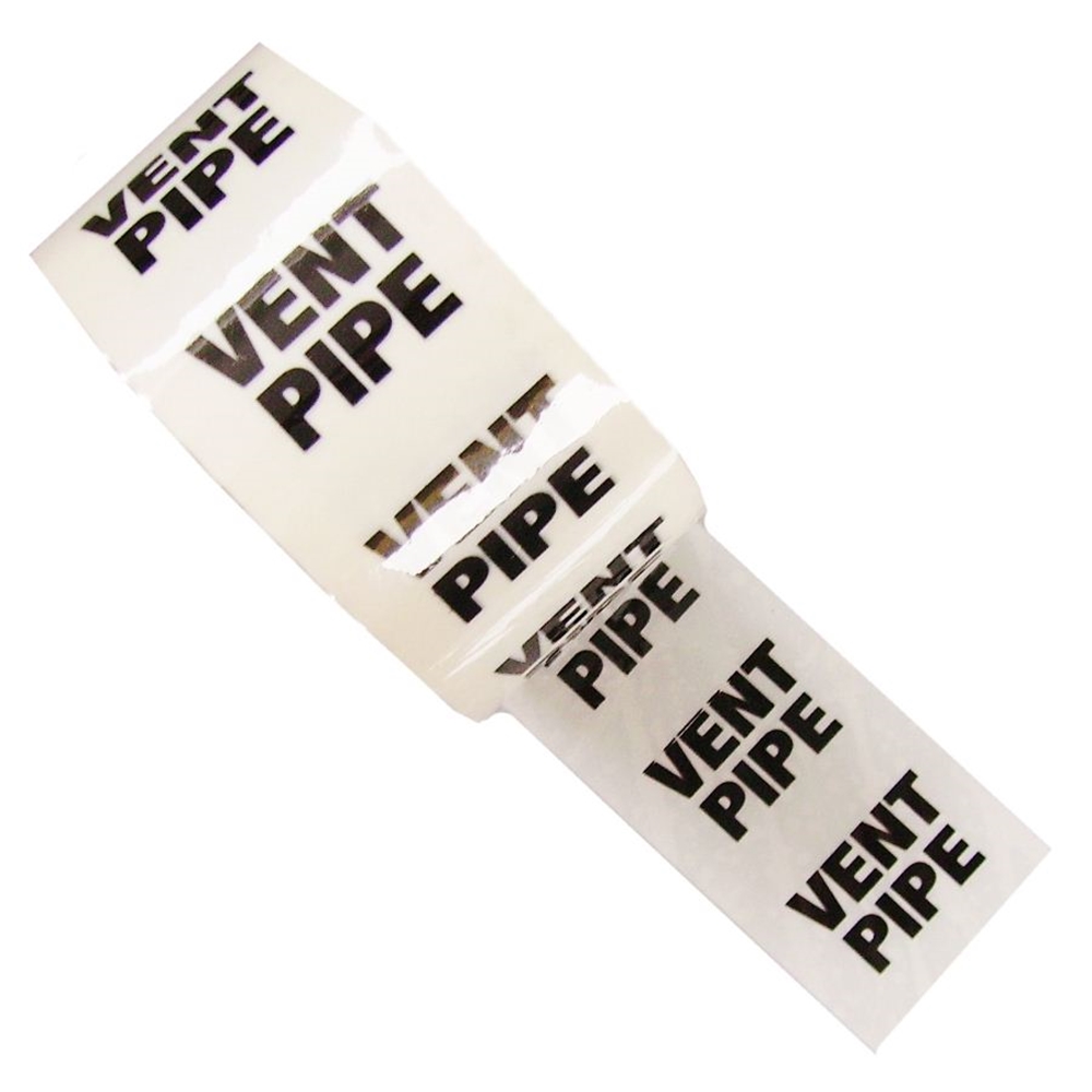 VENT PIPE - White Printed Pipe Identification (ID) Tape- Campbell ...